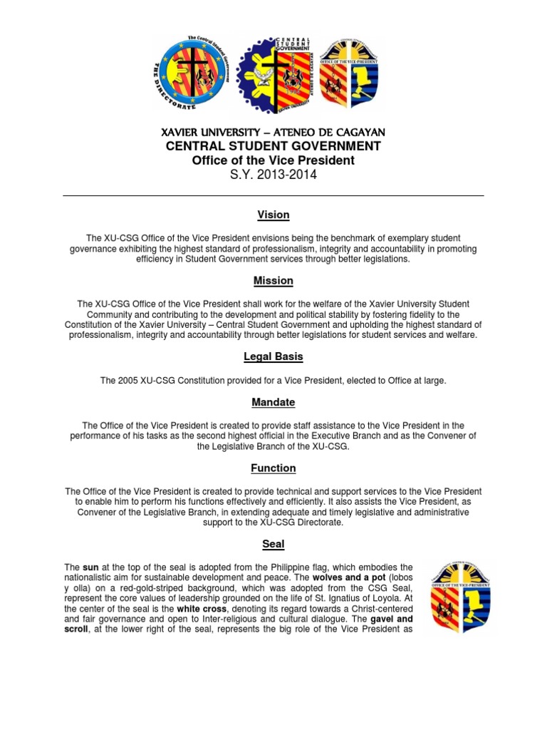 XU-CSG Office of The Vice President: An Overview | PDF