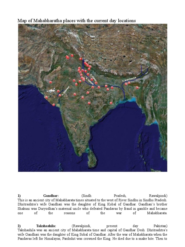 Mahabaratha Route Map - Ancient Kingdoms' Current Location | PDF ...