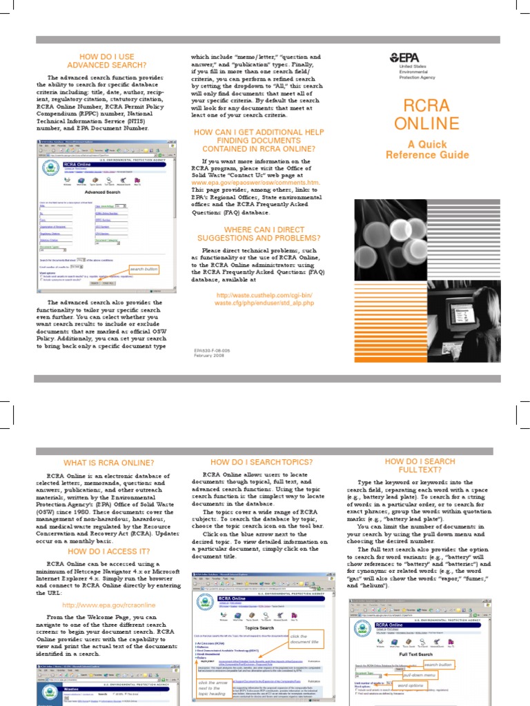 Rcra Online: Howdoiuse Advanced Search? | Download Free PDF | Resource ...