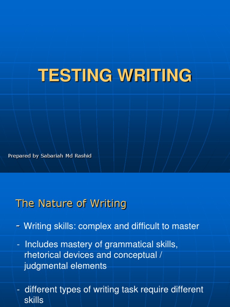 Testing Writing: Prepared by Sabariah MD Rashid | PDF | Test Of English ...