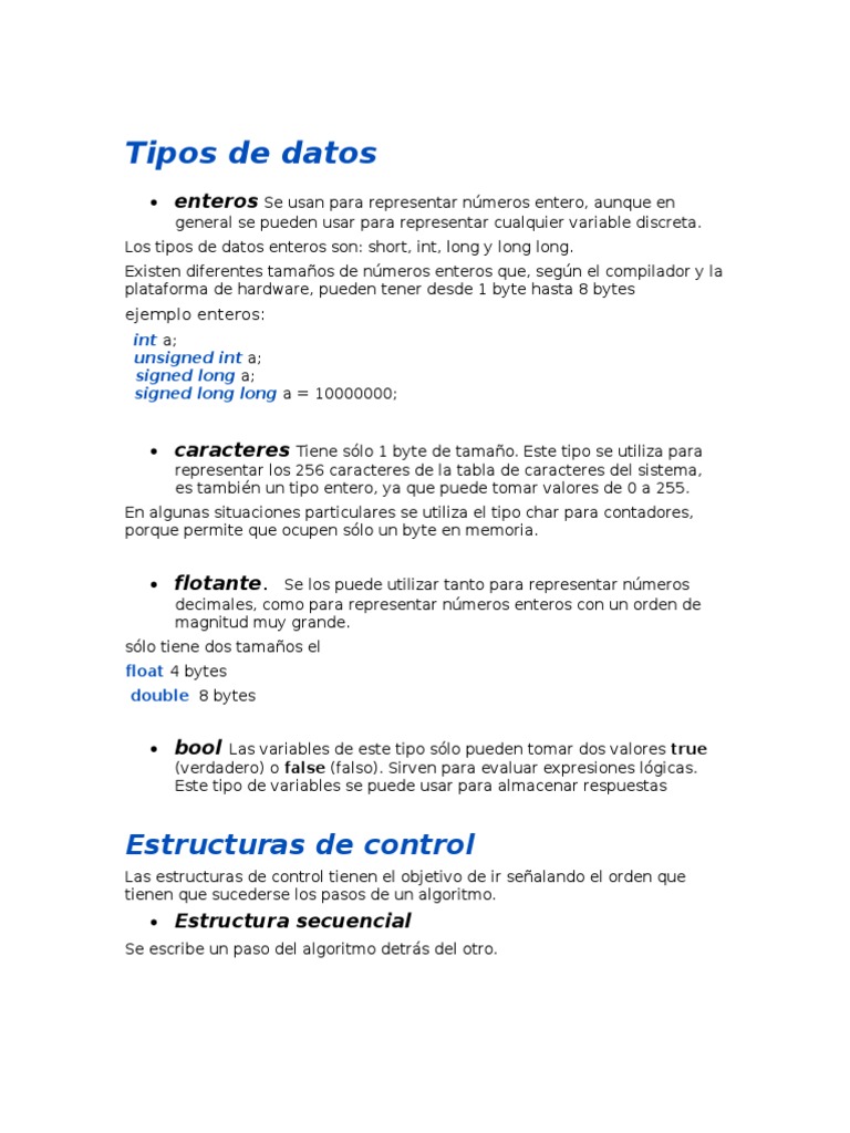 Tipos de Datos | PDF | Tipo de datos | Byte