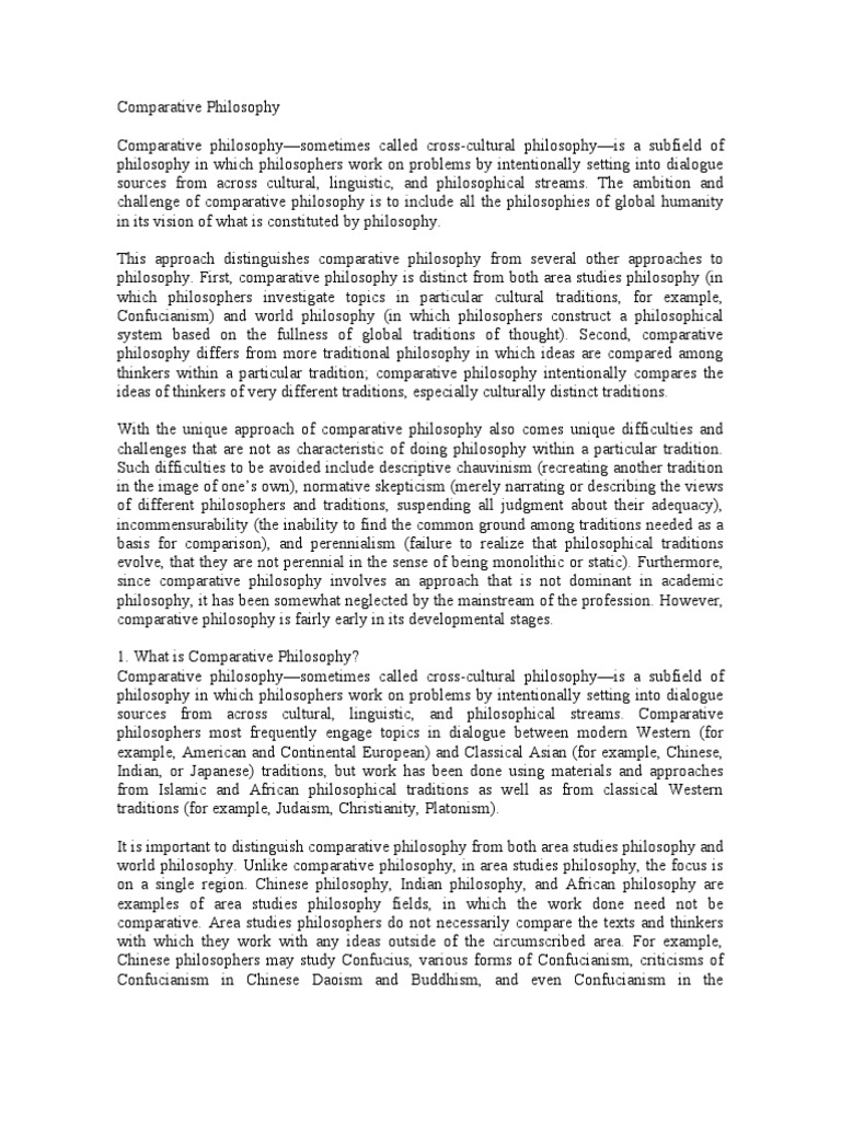 Comparative Philosophy | PDF | Traditions | Confucianism