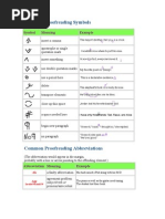 Proofreading Marks and Symbols Guide | PDF | Computers