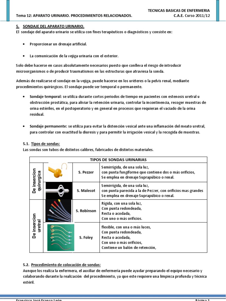 Sondaje y cuidados con catéter Pezzer | PDF | Diálisis | Hemodiálisis