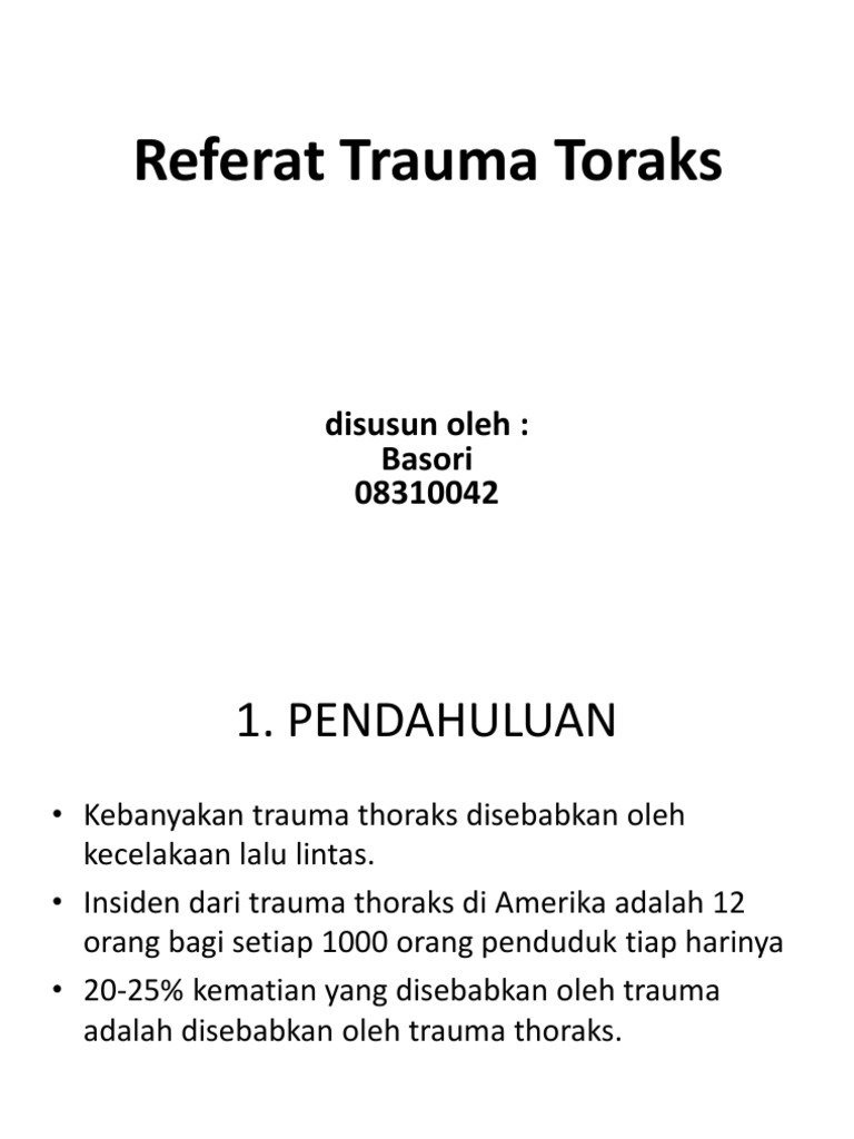 Panduan Trauma Thoraks | PDF