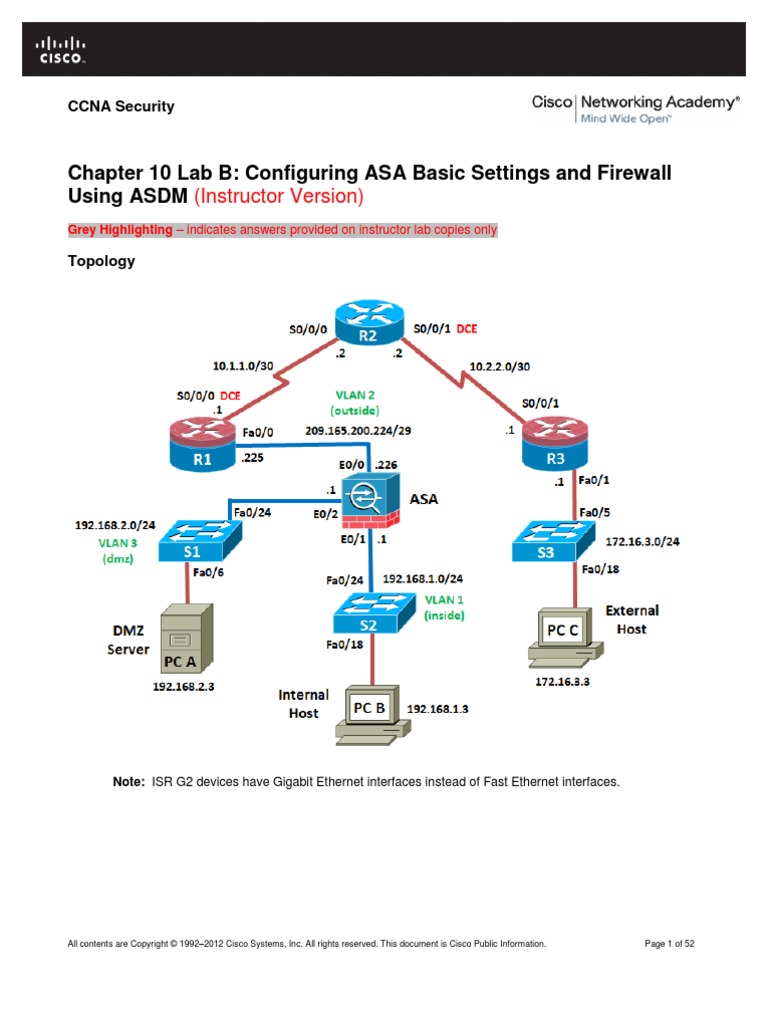 Ccnasv1.1 Chp10 Lab-B Asa-fw-Asdm Instructor 8.25.37 Am 8.25.57 Am | PDF | Ip Address | Command ...