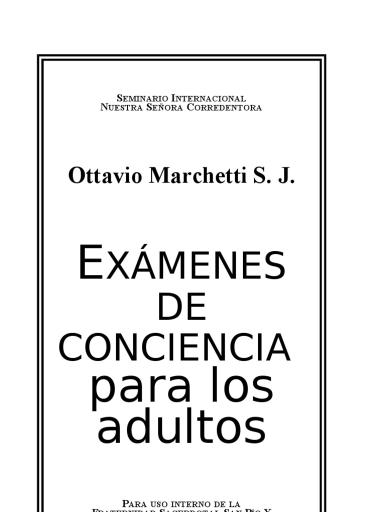 Examenes de Conciencia para Adultos | PDF | eucaristía | Penitencia