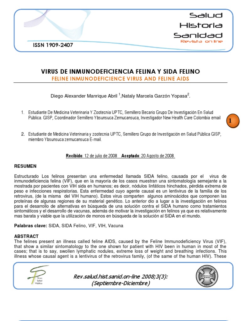 Virus de Inmunodeficiencia Felina y SIDA | PDF | VIH / SIDA | Virus