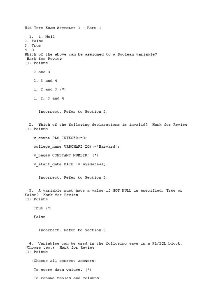 ORACLE PLSQL Midterm Part 4 SOLUTIONS | PDF | Pl/Sql | Areas Of Computer Science