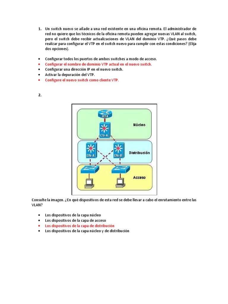 Examen Final Opcion A Ccna 3 | PDF | Enrutador (Computación) | Conmutador de red