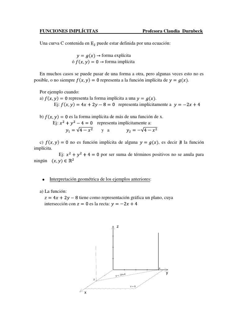 Funciones Implícitas - Teoría | PDF | Ecuación diferencial parcial | Derivado