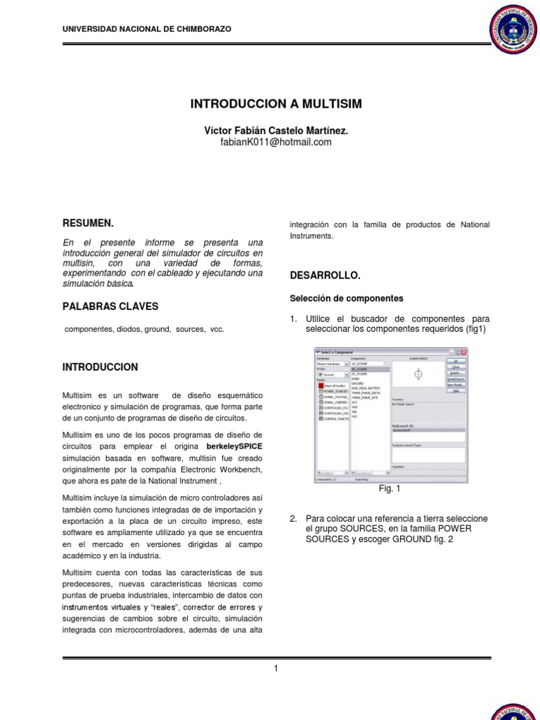 Ieee Introduccion A Multisim | PDF | Simulación | Software