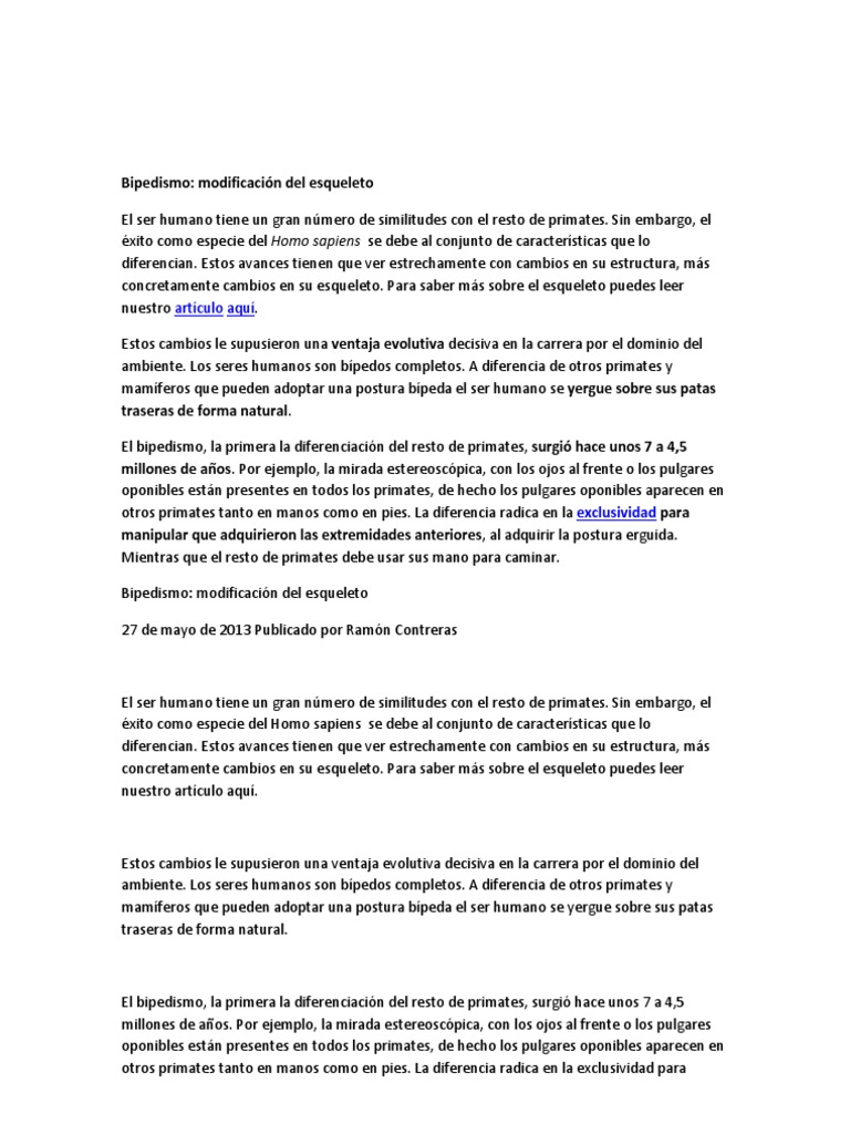 Bipedismo | PDF | Bipedalismo | Homo Sapiens