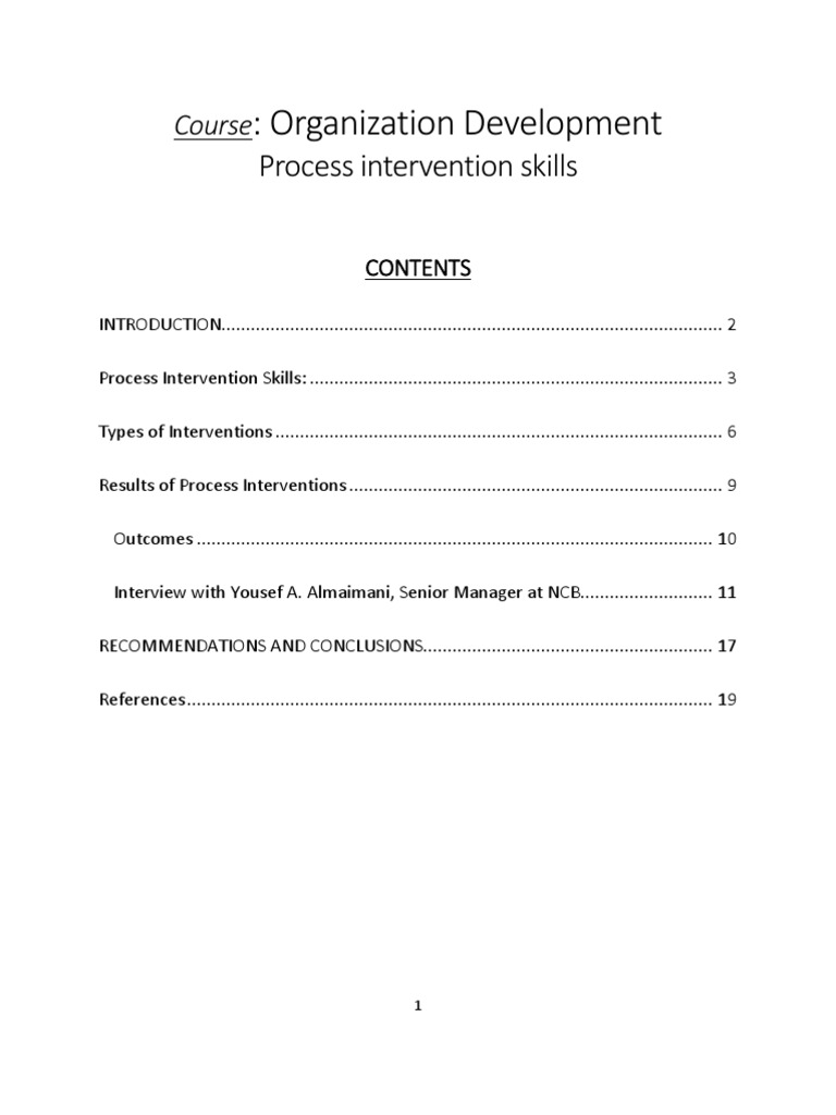 Process Intervention Skills Guide | PDF | Organization Development ...