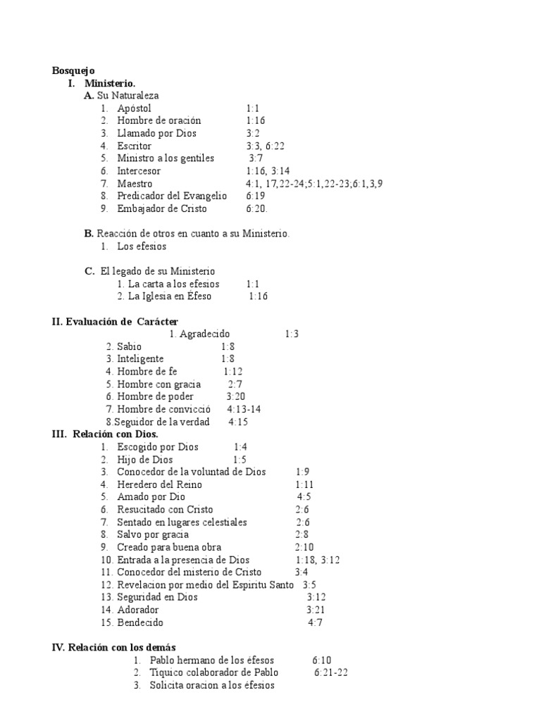 Bosquejo Biografico Efesios | PDF
