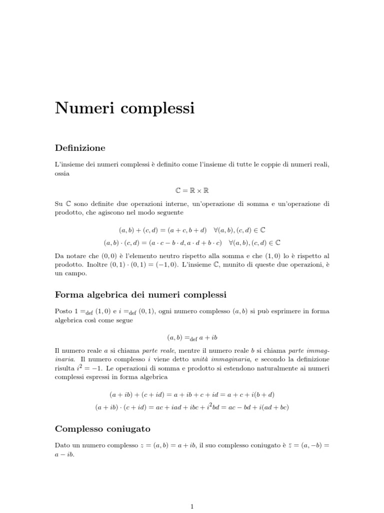 Numeri - Complessi | PDF