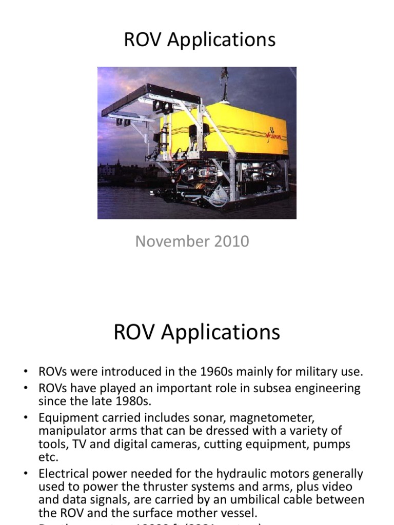 Overview of ROV Applications and Systems | PDF | Computers