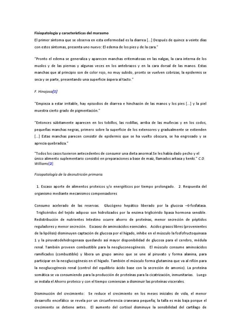 Fisiopatología y Características Del Marasmo | PDF | Metabolismo ...