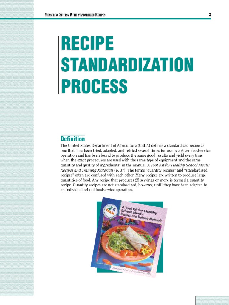 Benefits of Standardized Recipes in Schools | PDF | School Meal | Cooking