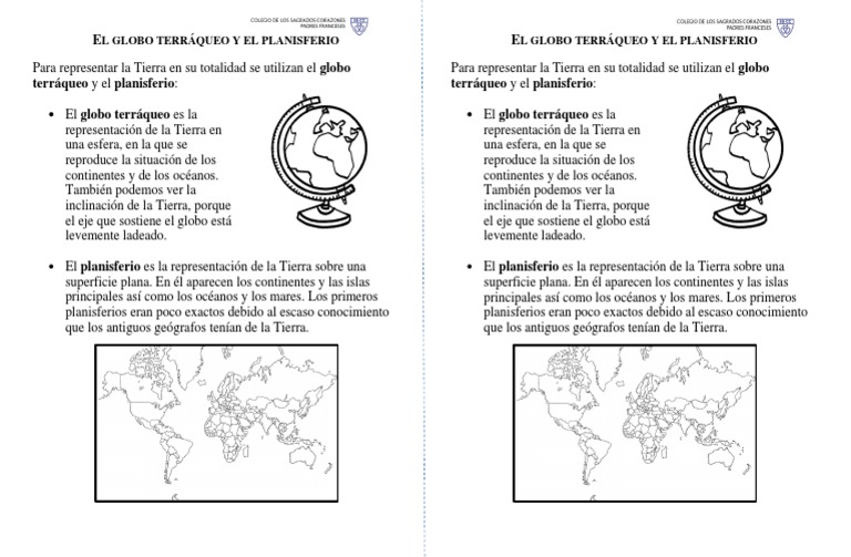 Diferencias entre globo y planisferio | PDF | Ciencia y matemáticas