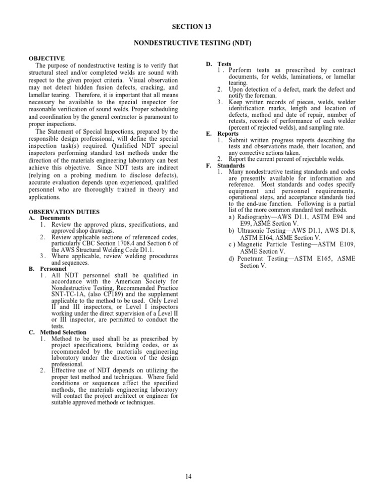 Asme NDT Method | PDF | Nondestructive Testing | Welding