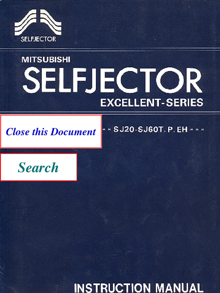 Selfjector-Mitsubishi Purifiers | PDF | Electric Motor | Pump