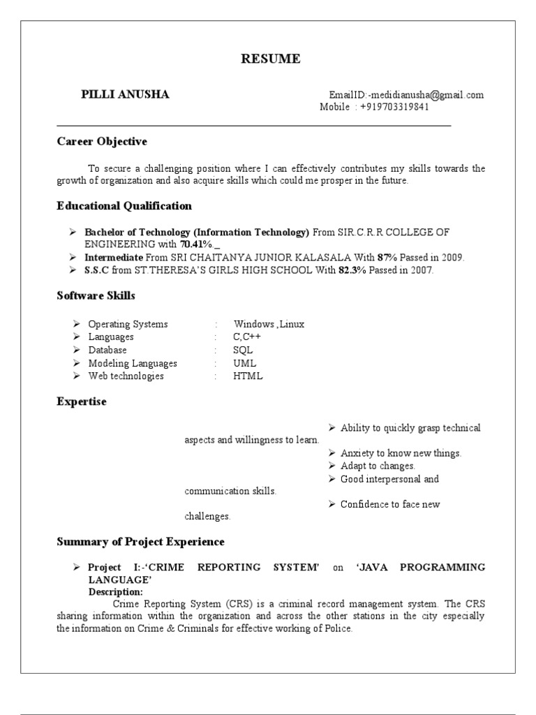 Anusha Resume | PDF
