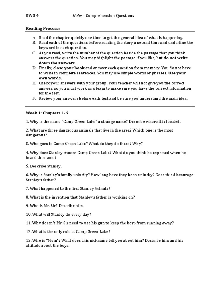 1 Comprehension Questions | PDF