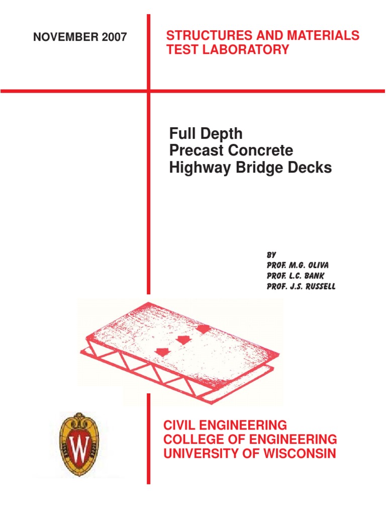 Full Depth Precast Concrete Highway Bridge Decks | PDF