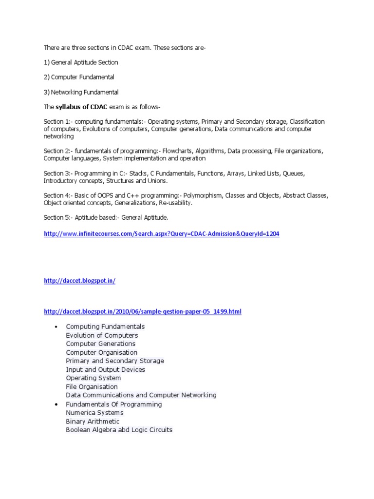 C Dac Pdf C Programming Language Object Oriented Programming