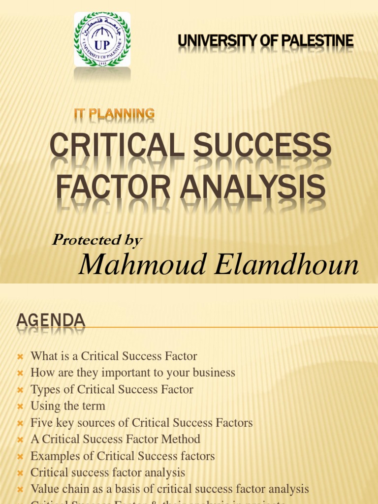 Critical Success Factor Analysis | PDF | Strategic Management | Data ...