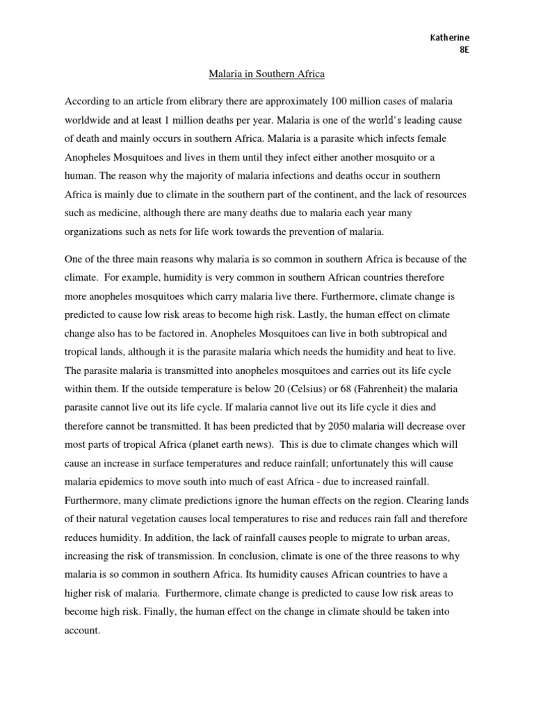 Essay | PDF | Malaria | Mosquito