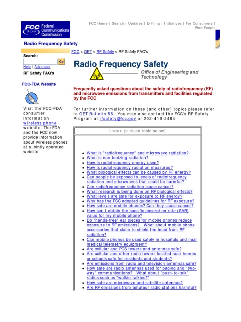 Radio Frequency Safety PDF | PDF | Radio Frequency | Hertz