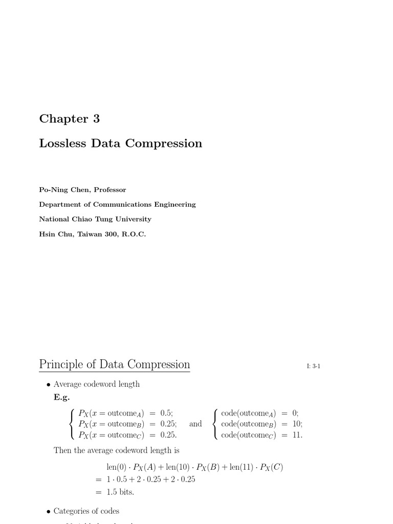 An Introduction to Lossless Data Compression Techniques | PDF | Code ...