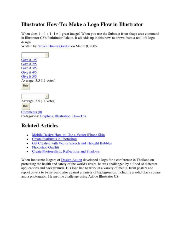 Illustrator How-To: Make A Logo Flow in Illustrator: Categories | PDF ...
