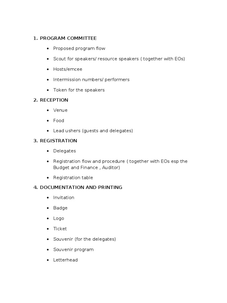Committee Tasks | PDF | Art