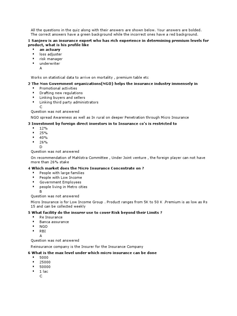 Mock Test English | PDF | Life Insurance | Insurance