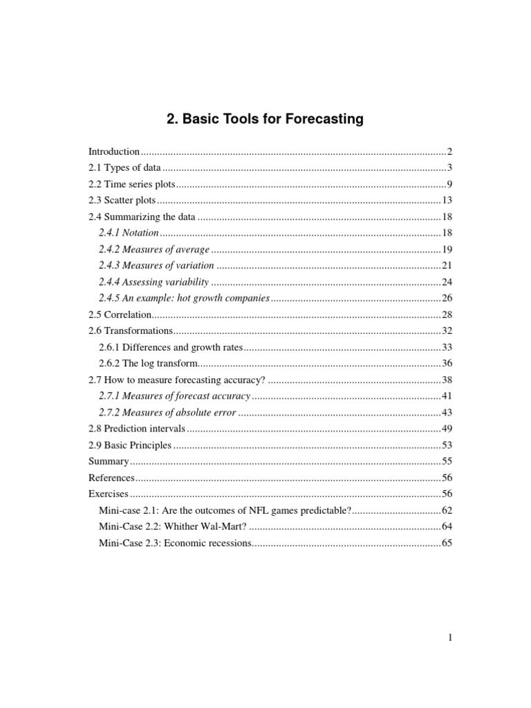 Chapter 2 - Basic Tools For Forecasting | PDF | Standard Deviation ...