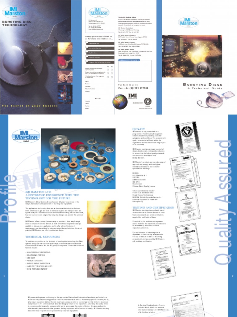 Marston - Bursting - Discs - Technical Guide | PDF | Valve | Screw