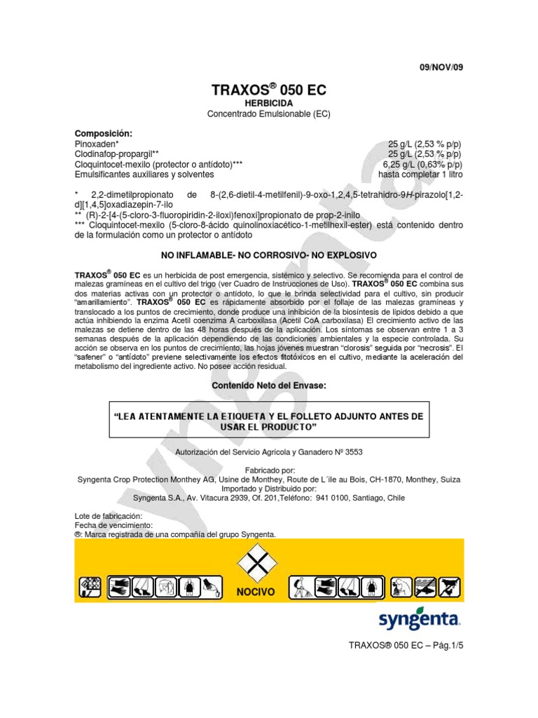 Traxos 050EC | PDF | Suelo | Agua