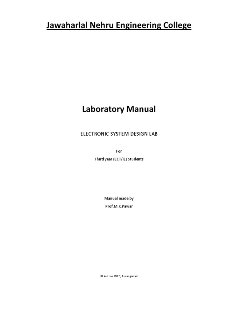 Electronic System Design Lab Manual | PDF | Amplifier | Electronic Circuits