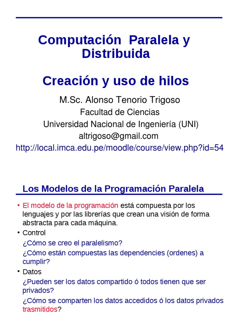 Creación y Uso de Hilos en Programación Paralela | PDF | Hilo (Computación) | Computación paralela