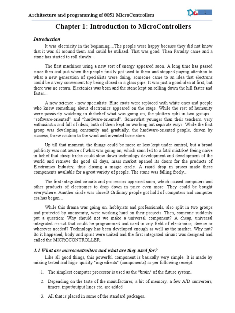 Architecture and Programming of 8051 MCU | PDF | Microcontroller ...