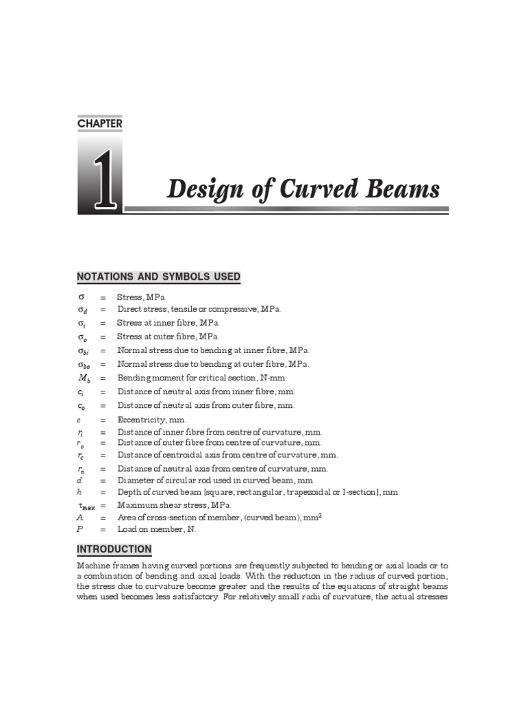 Design of Curved Beams | PDF | Bending | Beam (Structure)
