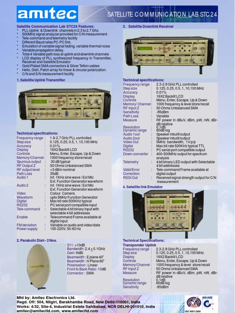 Satellite Communication Lab Stc24 | PDF | Polarization (Waves) | Bandwidth (Signal Processing)