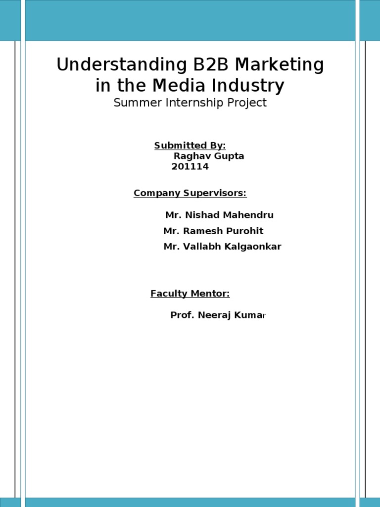 0000004840-0000004421-Summer Project-201114-Raghav Gupta-2011-13 | PDF | Marketing | Mass Media