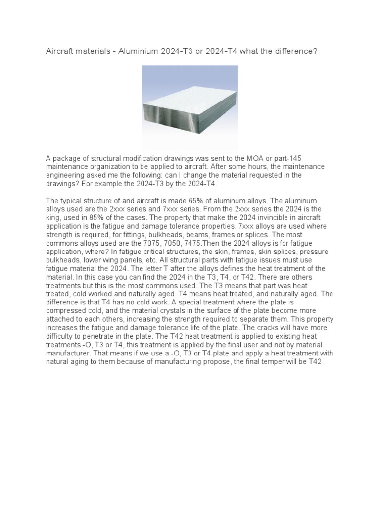 The Differences Between Aluminum Alloys 2024-T3 and 2024-T4 and Why ...