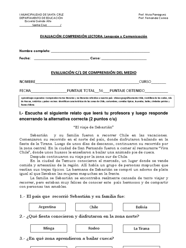 Comprension Junio | PDF | Chile