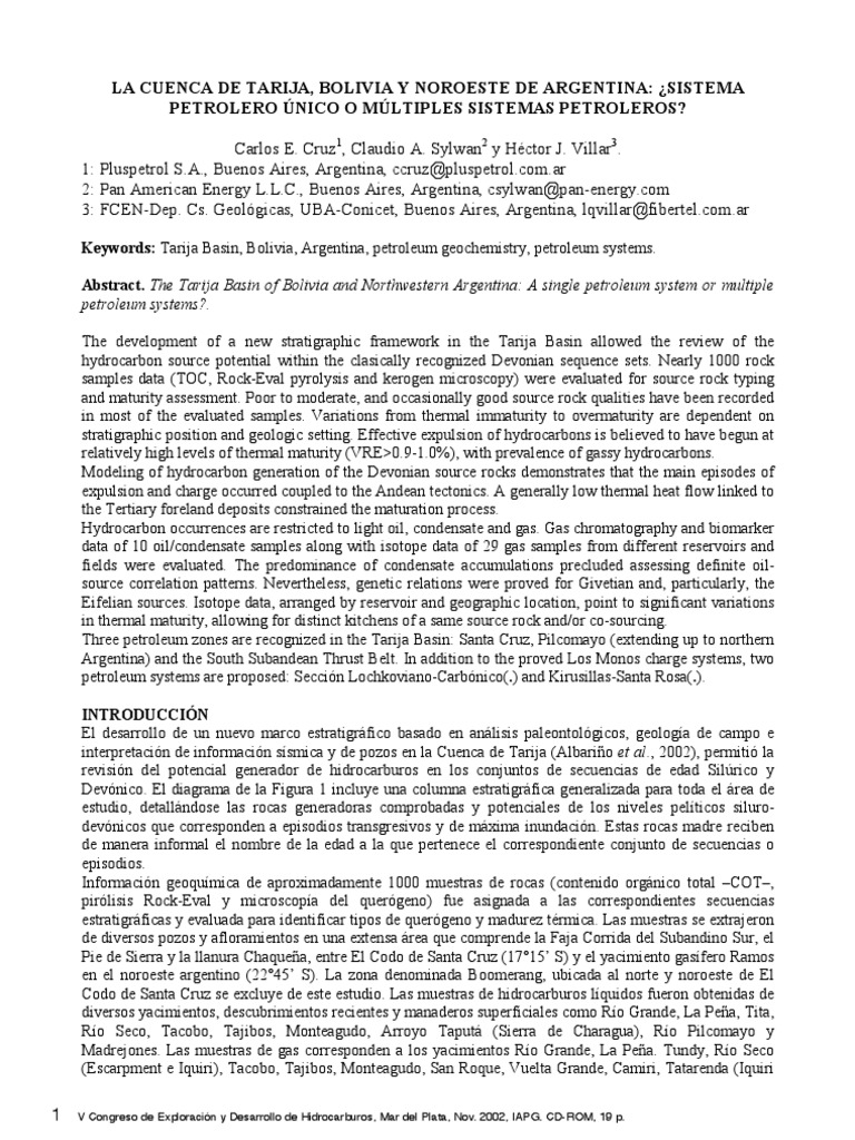 Tarija Basin Petroleum Systems Analysis | PDF | Cretaceous | Petroleum