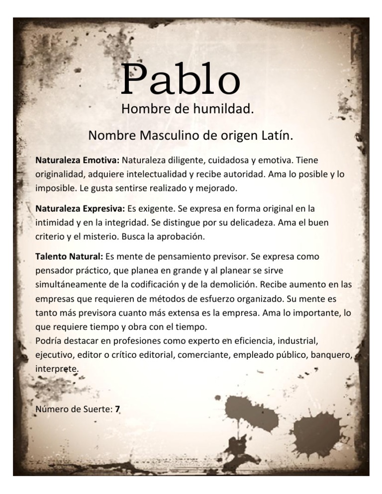 Significado Del Nombre Pablo | PDF